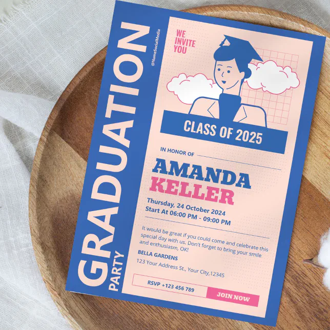 Retro Graduation Party Invitation | Zazzle