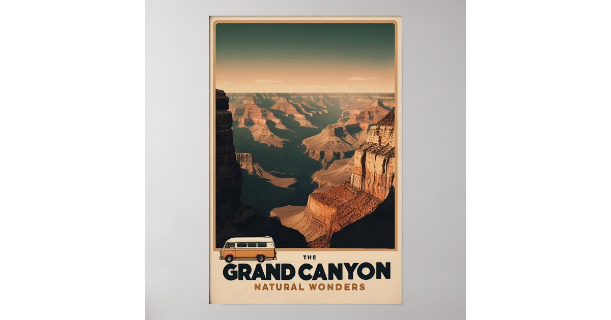 Retro Grand Canyon Adventure Poster | Zazzle