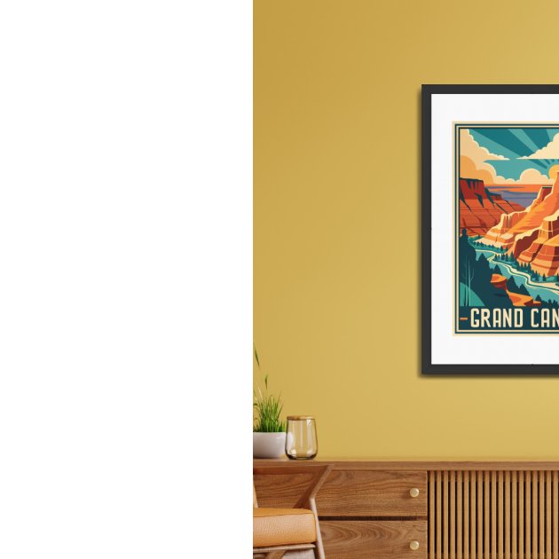 Retro Grand Canyon National Park Framed Art | Zazzle