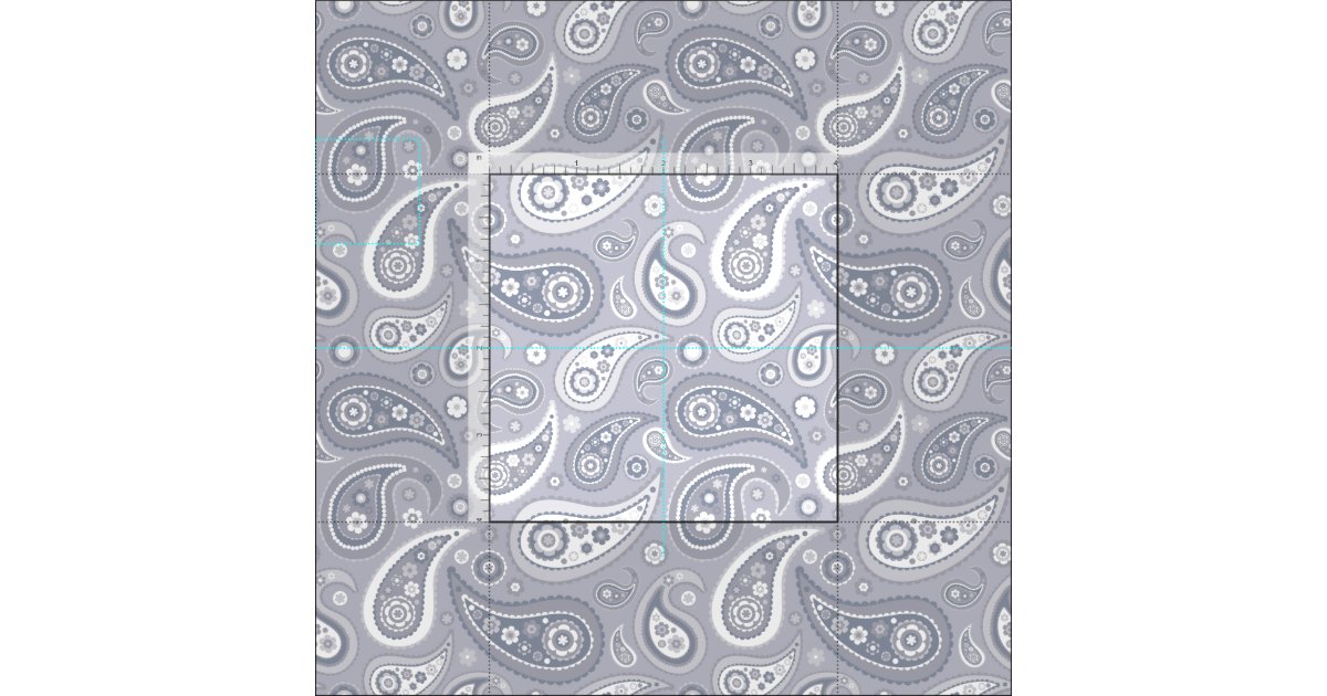 Retro Gray Paisley Pattern Fabric | Zazzle