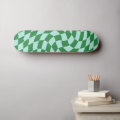 Retro Green And Blue Warped Checkered Checkerboard Skateboard | Zazzle