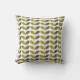 Retro Green Brown Leaf Pattern Throw Pillow | Zazzle