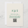 Retro Green Hand Drawn Quirky QR Code Wedding Invitation | Zazzle