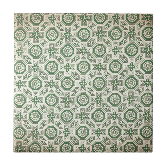 Retro green pattern aka funky indian tile | Zazzle