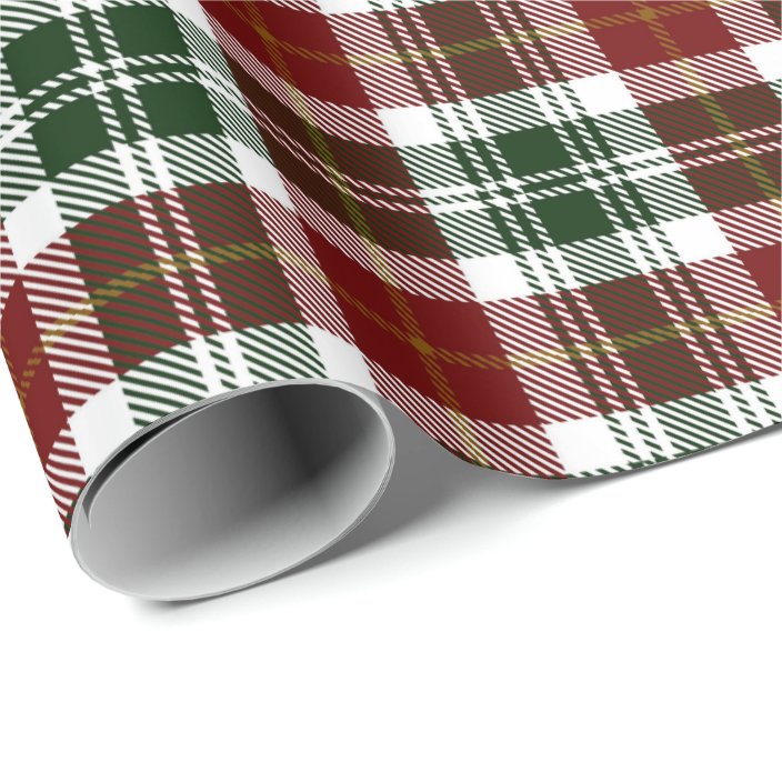 Retro Green Red Christmas New Year Tartan Plaid Wrapping Paper | Zazzle.com