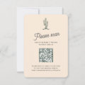Retro Green Saguaro Cacti Desert Wedding QR Code RSVP Card | Zazzle