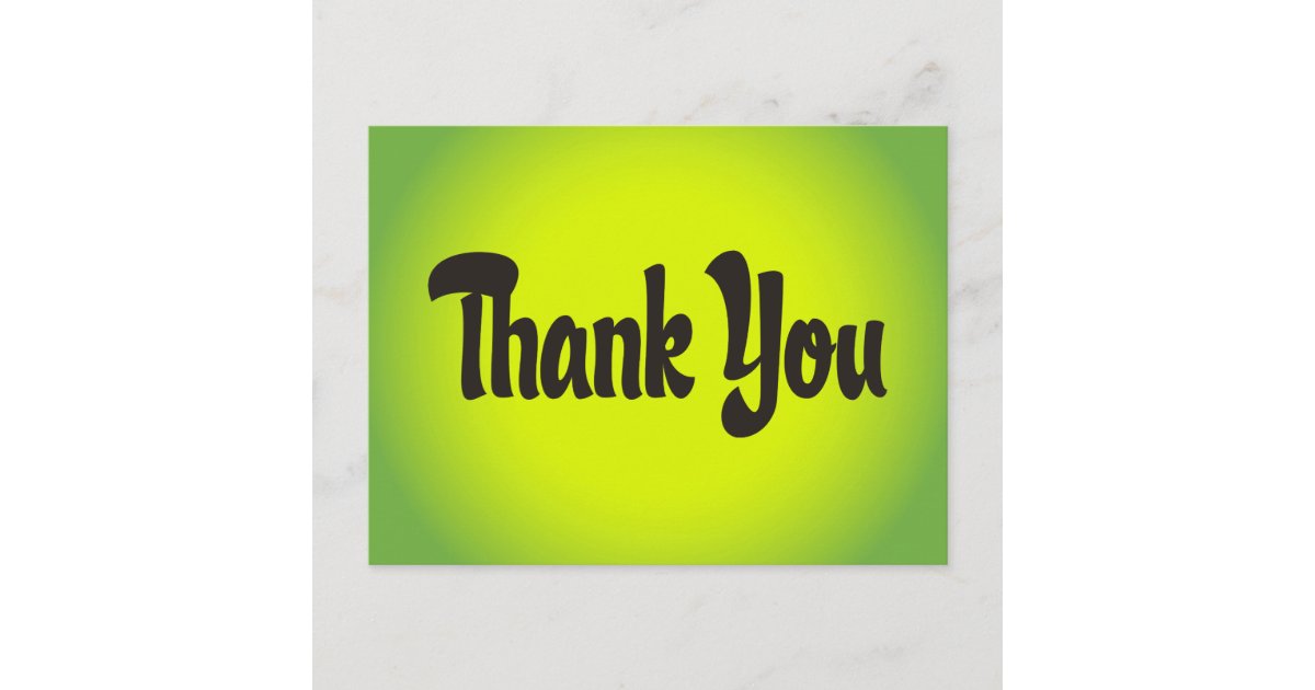 Retro Green Thank You Ombre Lime Postcard | Zazzle