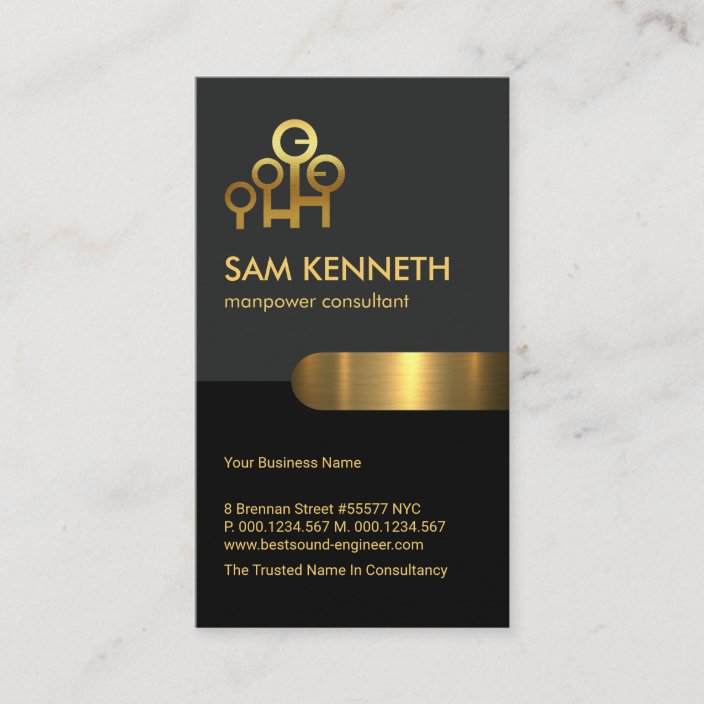 Retro Grey Black Column Manpower Consultant Business Card | Zazzle.com