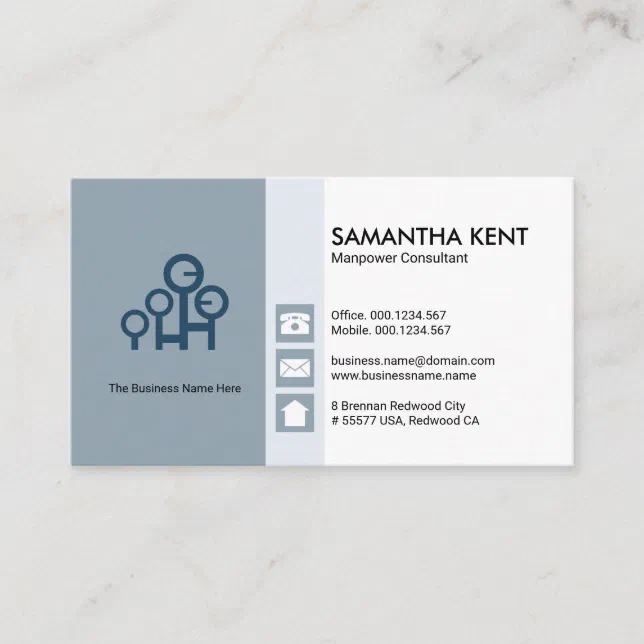 Retro Grey Column Blocks Professional Corporate Business Card | Zazzle