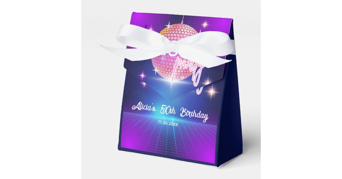 Retro Groovy 70s Disco Ball Birthday Party Favor Boxes | Zazzle