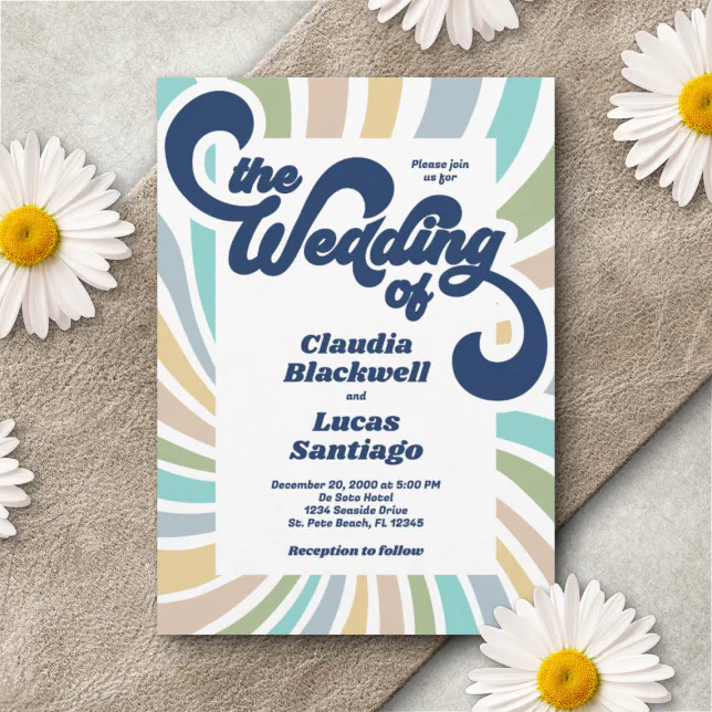 Retro Groovy 70s Wedding Invitation | Zazzle