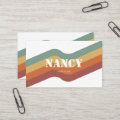 Retro Groovy Colorful Striped Business Card | Zazzle