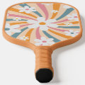 Retro Groovy Colorful Sunshine Daisy Floral Hippie Pickleball Paddle ...