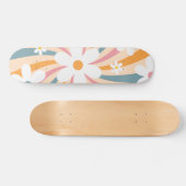 Retro Groovy Colorful Sunshine Daisy Floral Hippie Skateboard | Zazzle