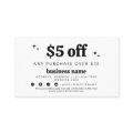 Discount Coupon Card Bright Black Gold Confetti | Zazzle