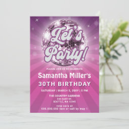 Retro Groovy Disco Party Photo Birthday Invitation | Zazzle