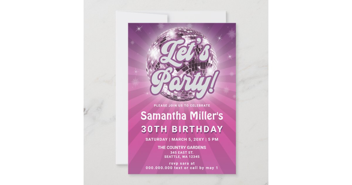 Retro Groovy Disco Party Photo Birthday Invitation | Zazzle
