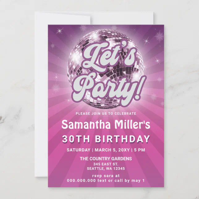 Retro Groovy Disco Party Photo Birthday Invitation | Zazzle