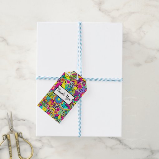 Retro Groovy FUN 60's Sixties Love Birthday Party Gift Tags | Zazzle