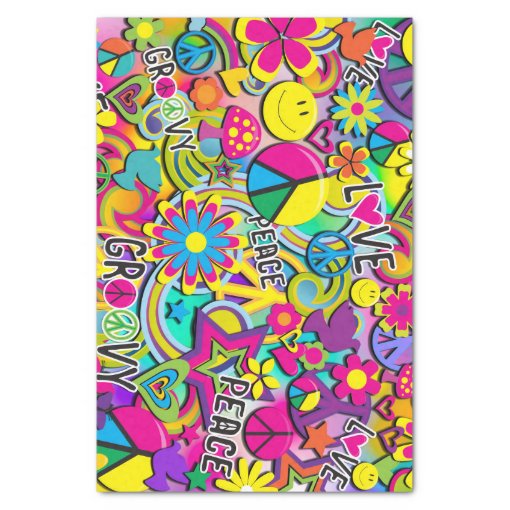 Retro Groovy FUN 60's Sixties Love Birthday Party Tissue Paper | Zazzle