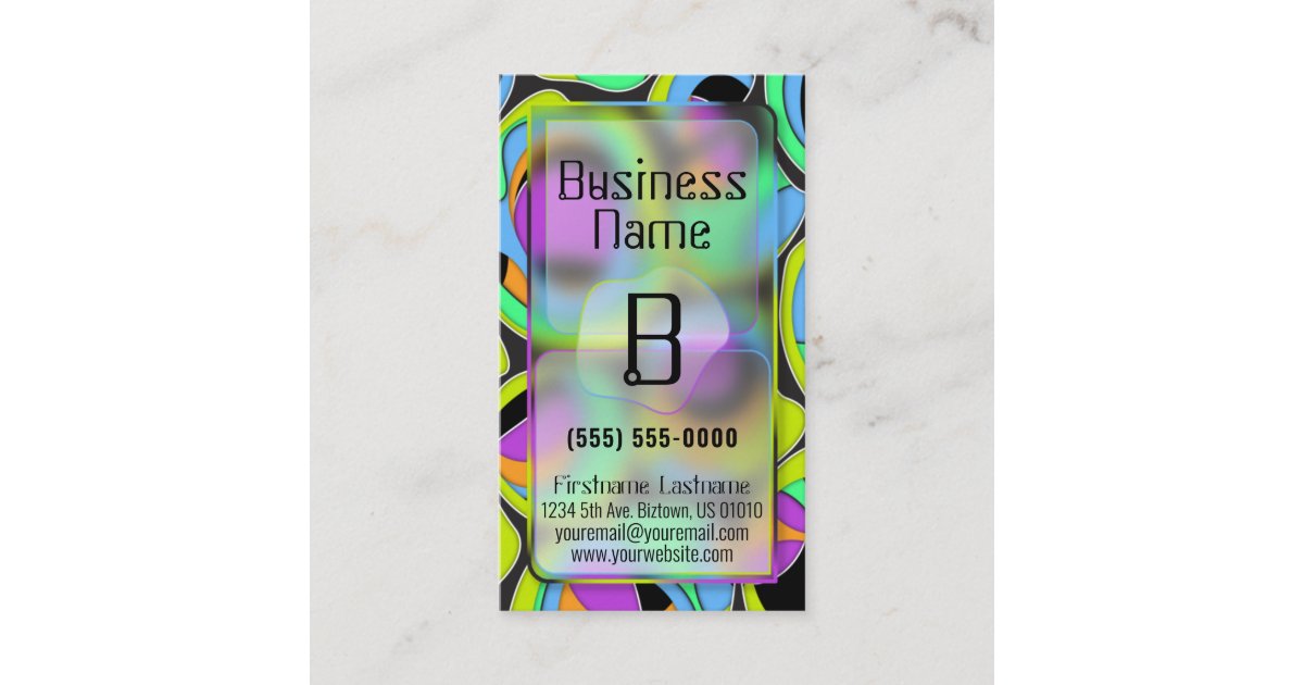Retro Groovy Glassmorphism Business Card | Zazzle