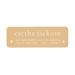 Retro Groovy Heart Earth Yellow Return Address Label | Zazzle
