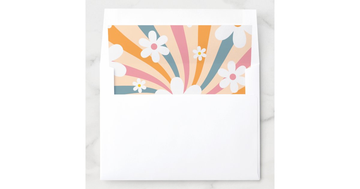 Retro Groovy Hippie Floral Seventies 70s Sunlight Envelope Liner | Zazzle