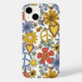 Retro Groovy Hippie Flowers Hearts Case-Mate iPhone Case | Zazzle