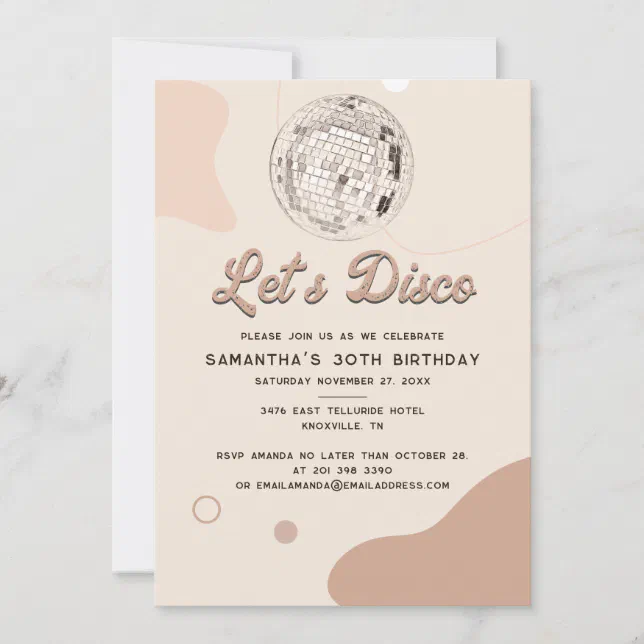 Retro Groovy Lets Disco 30th Birthday Party Invitation | Zazzle