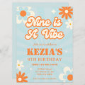 Retro Groovy Nine is a Vibe Birthday Invitation | Zazzle