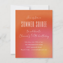 Retro Groovy Orange Summer Soiree Birthday Party Invitation | Zazzle