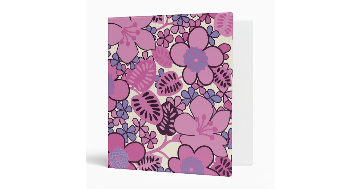 Retro Groovy Pink Binder | Zazzle
