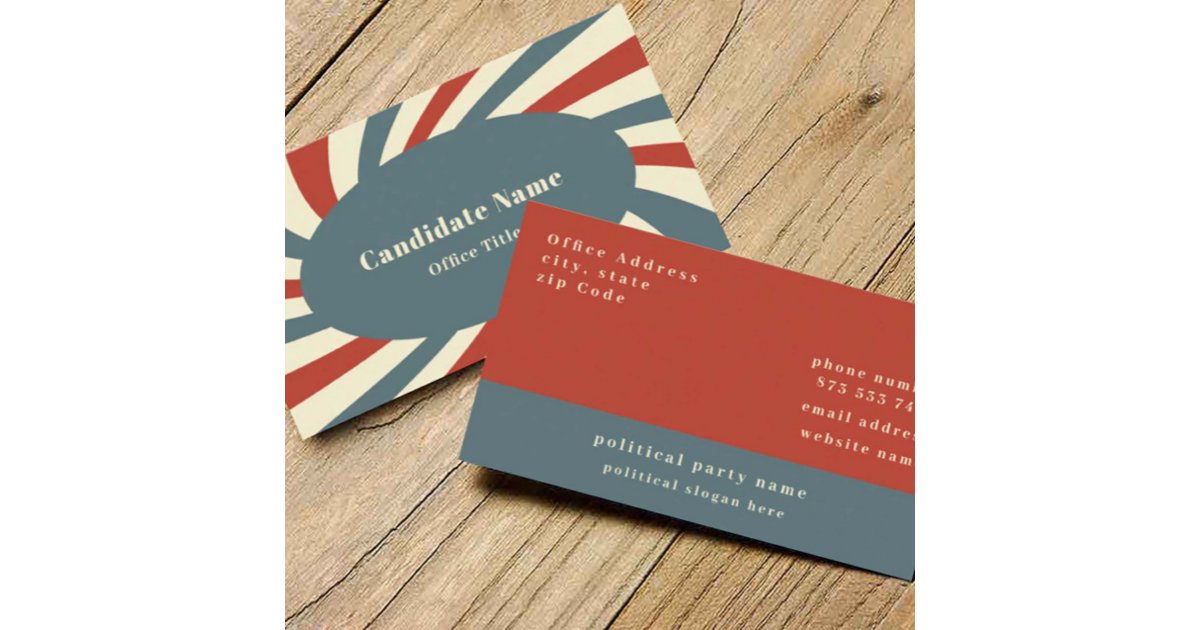 Retro Groovy Political Campaign Business Card | Zazzle