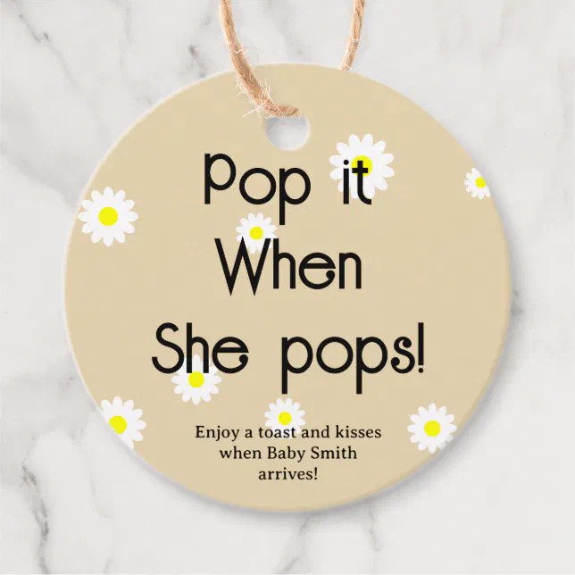 Retro Groovy - Pop it when she pops Favor Tags | Zazzle