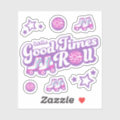 Retro Groovy Roller Disco Collection Sticker | Zazzle