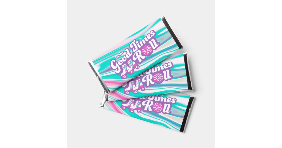 Retro Groovy Roller Disco Party Hershey Bar Favors | Zazzle