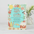 Retro Groovy Stylish Vintage Pool Birthday Party Invitation | Zazzle