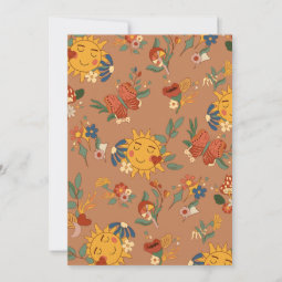 Retro Groovy Sunshine Flower Power Birthday Party Invitation | Zazzle