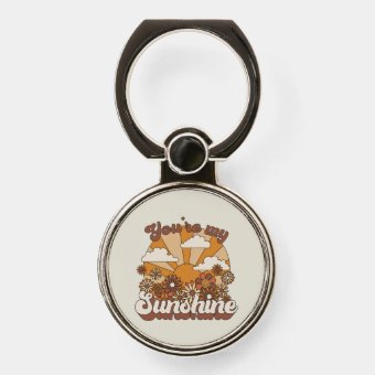 Retro Groovy | You're my Sunshine Phone Ring Stand | Zazzle