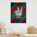Retro Grunge Peace Hand Sign Poster | Zazzle