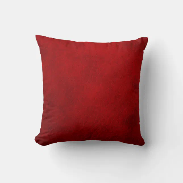 Retro Grunge Red Leather Custom Throw Pillow | Zazzle