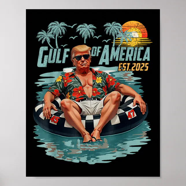 Retro Gulf Of Usa America Est 2025 American Gulf U Poster | Zazzle