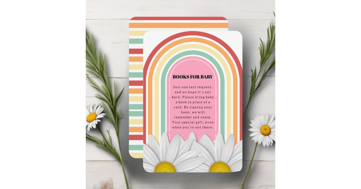 Retro Half Daisy Baby Shower Enclosure Card | Zazzle