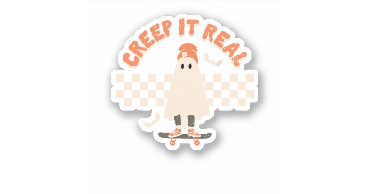 Retro Halloween Creep It Real Vintage Ghost Hallow Sticker | Zazzle