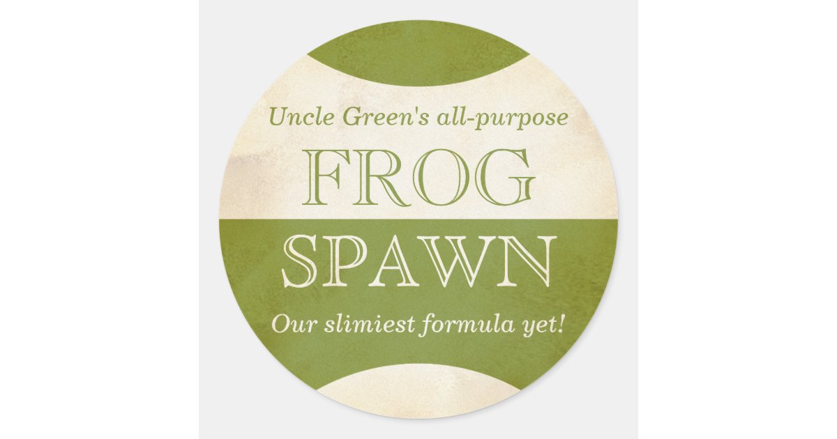 Retro Halloween Frog Spawn potion sticker | Zazzle
