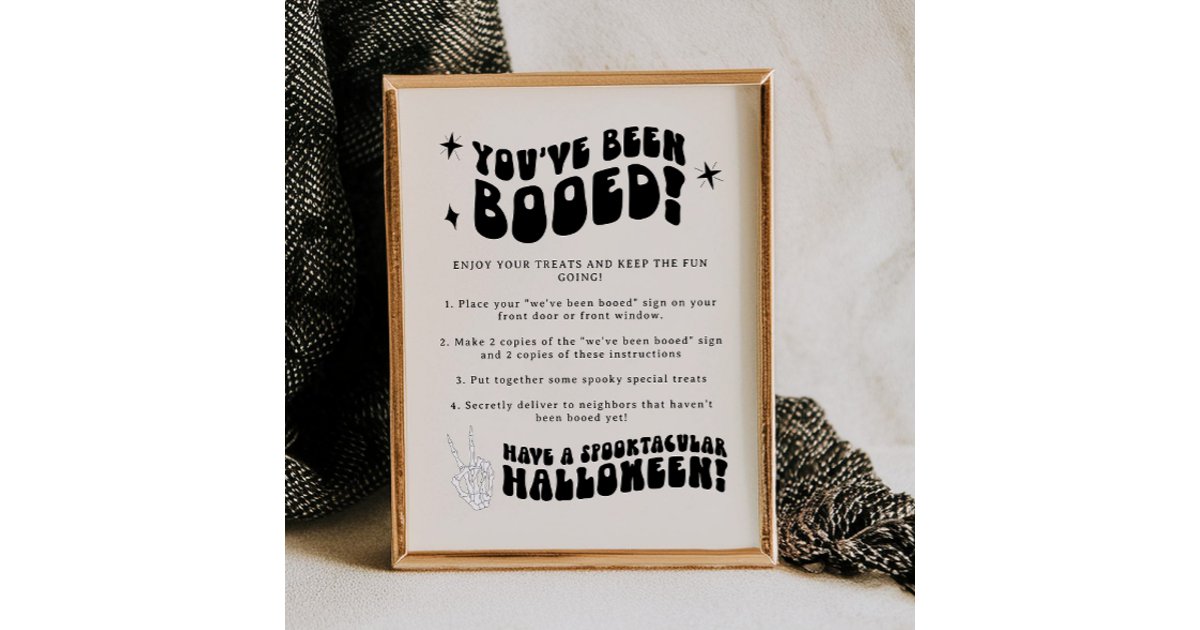Retro Halloween Groovy Boo Neighbor Game Sign | Zazzle