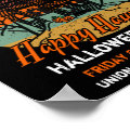 Retro Halloween Happy Haunting Haunted House Poster | Zazzle