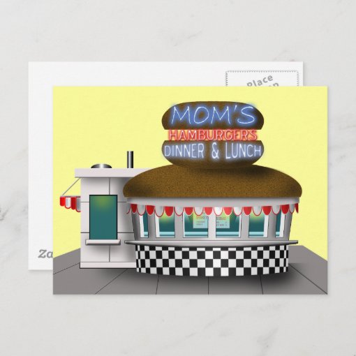 Retro Hamburger Stand Postcard | Zazzle