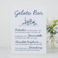 Retro Hand-Drawn Gelato Bar Wedding Tabletop Sign Invitation | Zazzle