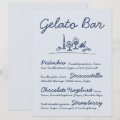 Retro Hand-Drawn Gelato Bar Wedding Tabletop Sign Invitation | Zazzle